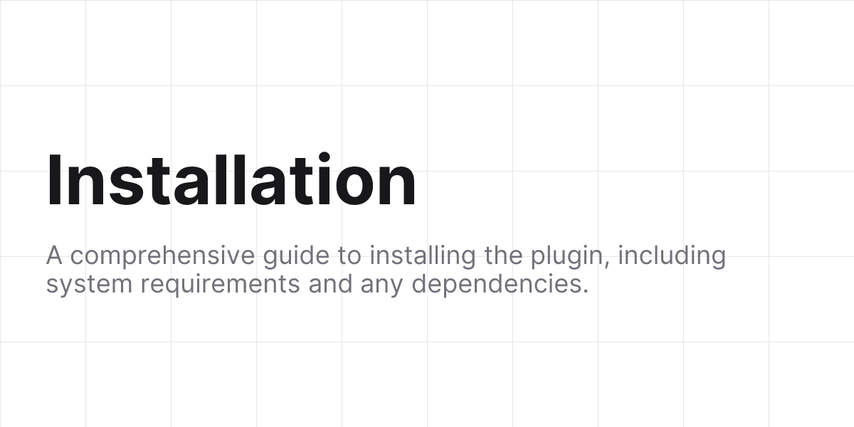 Installation - plugify