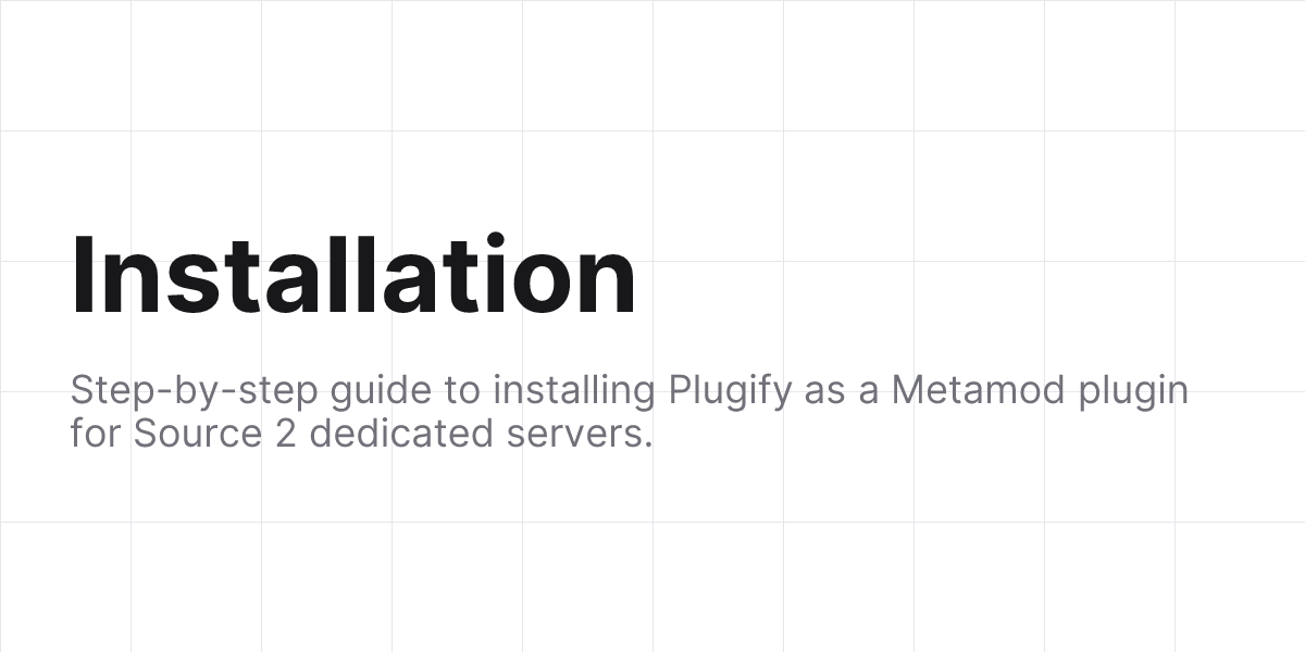 Installation - plugify